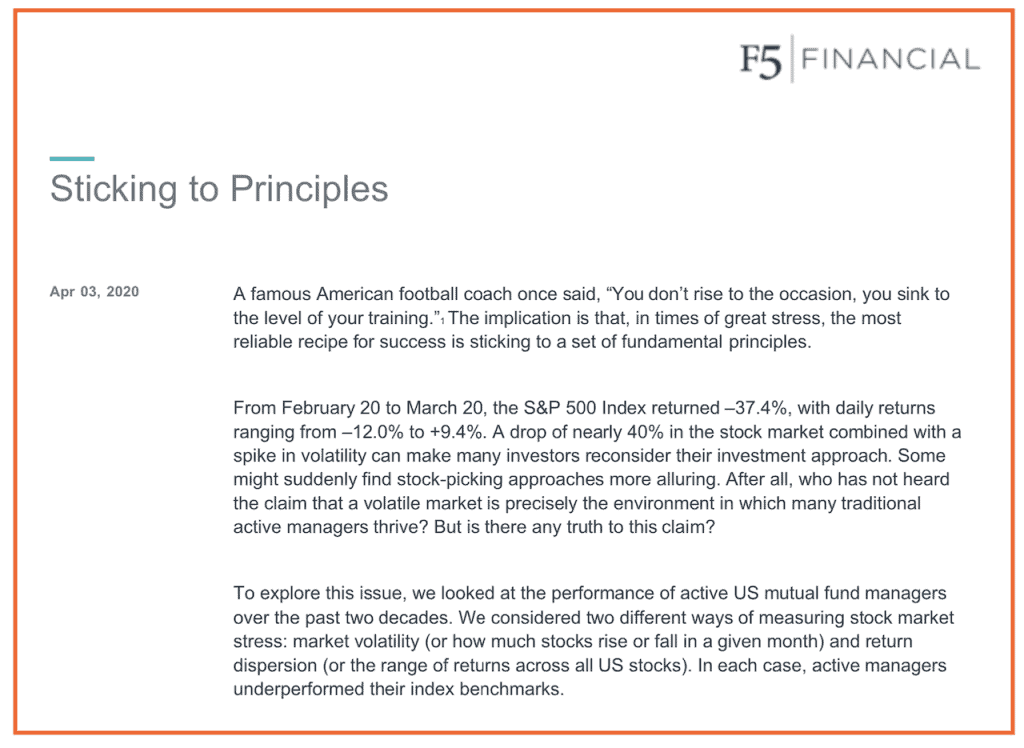 The Hardest Thing to Do: Sticking to Principles | F5 Financial